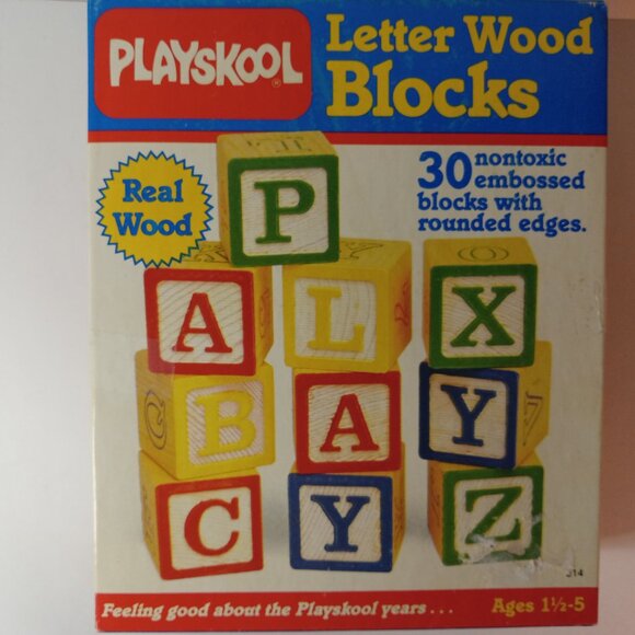 Playskool | Toys | Vintage 985 Playskool Real Wood Letter Numbers ...